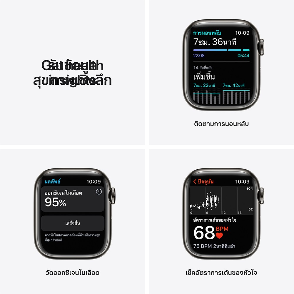 แอปเปิ้ลวอช 7 GPS + Cellular, 41mm Graphite Stainless Steel with ...