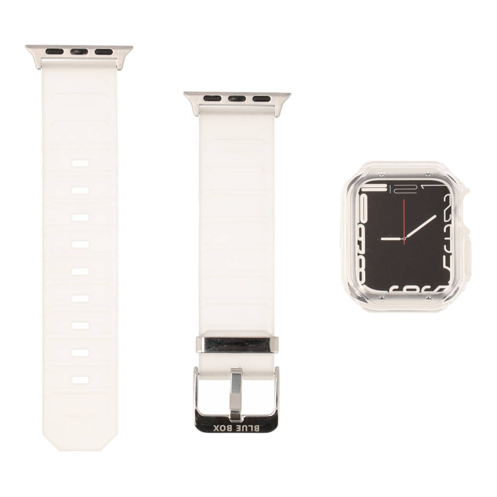 สายและเคสแอปเปิ้ลวอช Blue Box Ice Watch Strap with Bumper Matted สำหรับ ...