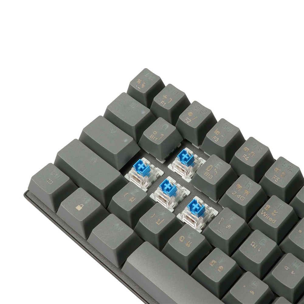 คีย์บอร์ดเกมมิ่ง Tsunami Gaming Keyboard MK-68 Cement Gray Blue Switch ...