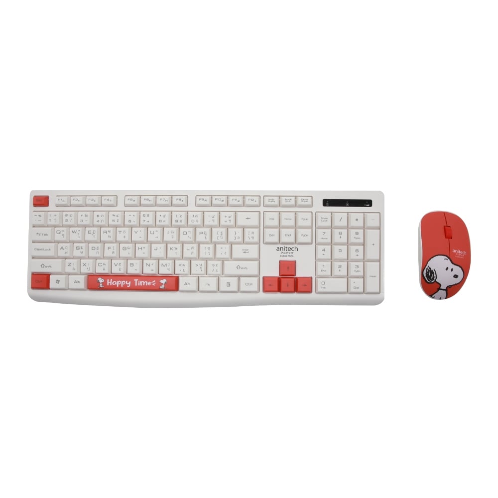 Anitech Wireless Mouse + Keyboard Snoopy (SNP-PA807) White | Education ...