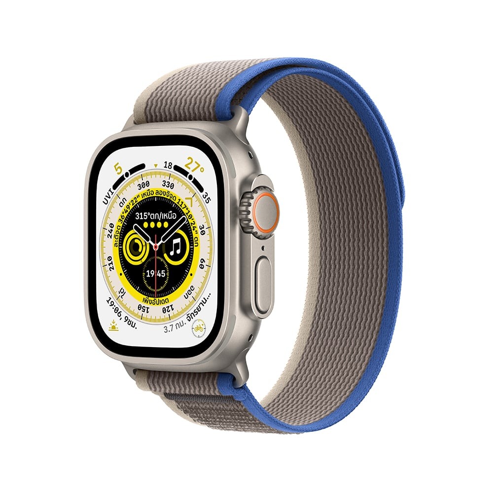 Apple Watch Ultra GPS + Cellular 49mm Titanium Case with Blue/Gray ...