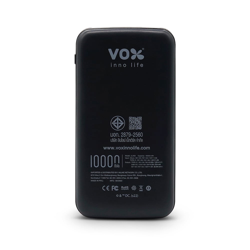 พาวเวอร์แบงค์ VOX Power Bank 10000 mAh (Quick Charge) WONDERWOMAN BLACK ...