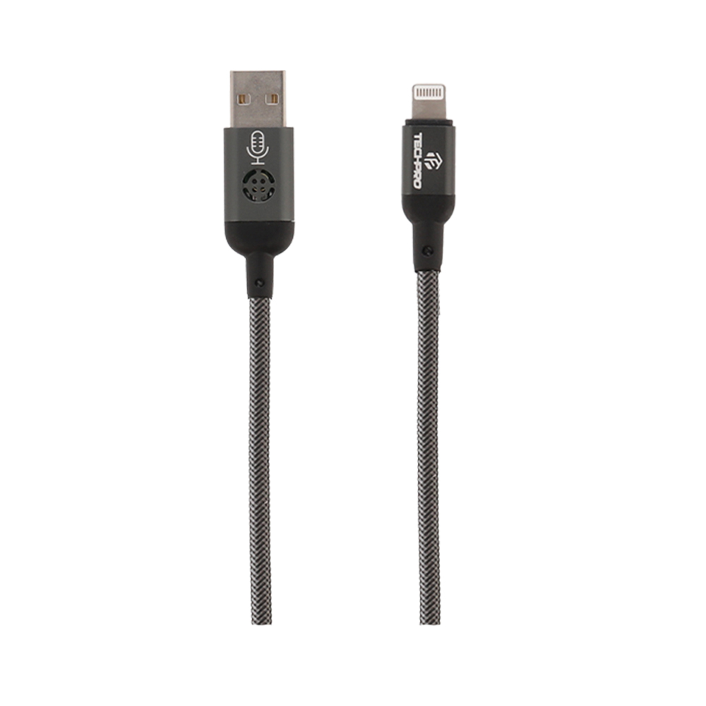 สายชาร์จ TECHPRO Voice Control LED Light Data Cable USB-A to Lightning ...