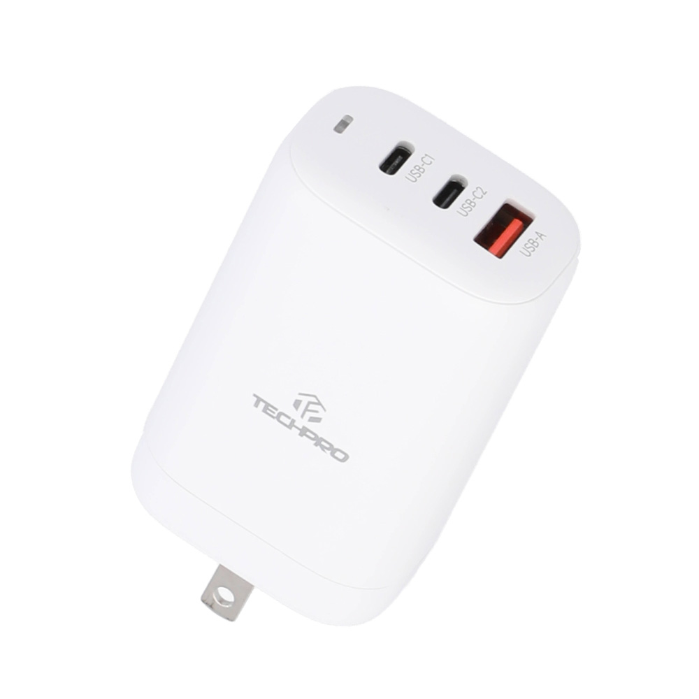 อะแดปเตอร์ TECHPRO Wall USB Charger 1 USB-A QC3.0 18W / 2 USB-C (PD65W ...