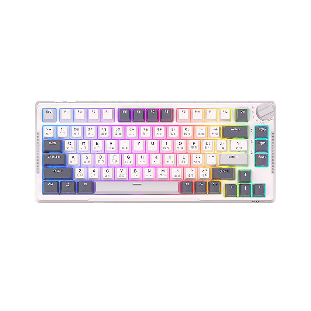 คีย์บอร์ดเกมมิ่ง Royal Kludge Gaming Keyboard RKH81 Wireless White ...