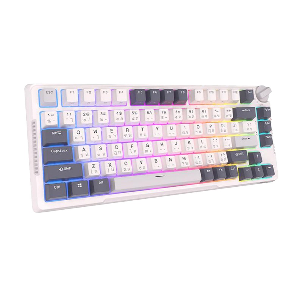 คีย์บอร์ดเกมมิ่ง Royal Kludge Gaming Keyboard RKH81 Wireless White ...