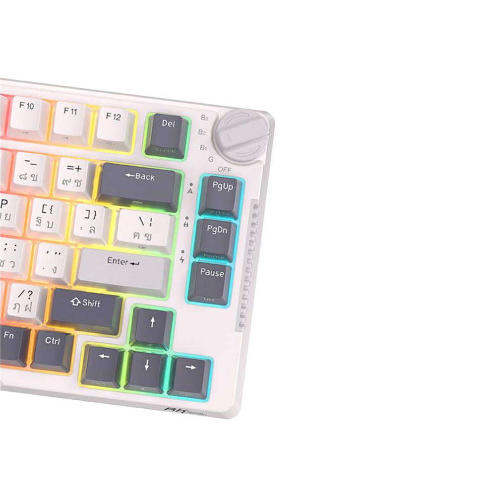 คีย์บอร์ดเกมมิ่ง Royal Kludge Gaming Keyboard RKH81 Wireless White ...