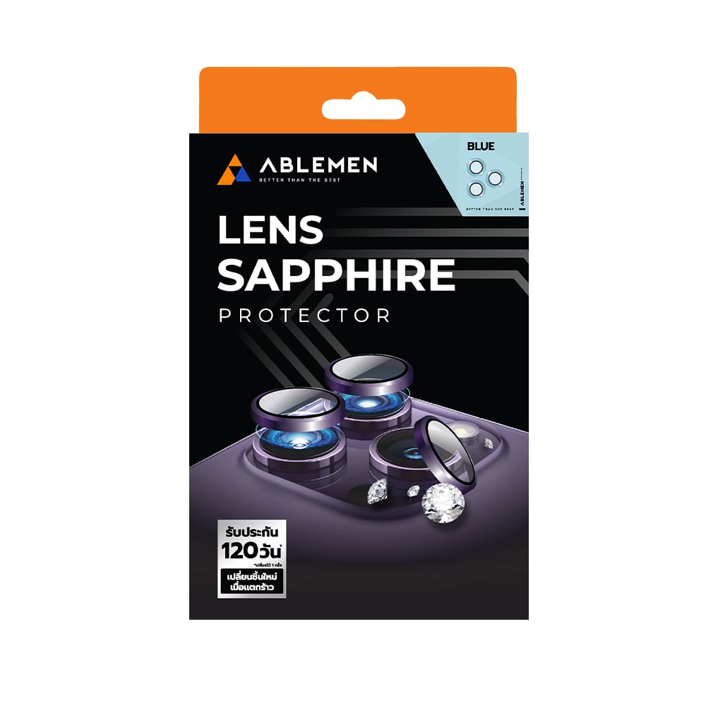 ฟิล์มกันเลนส์ Ablemen Camera Lens Sapphire iPhone 15Pro/15Pro Max Blue ...