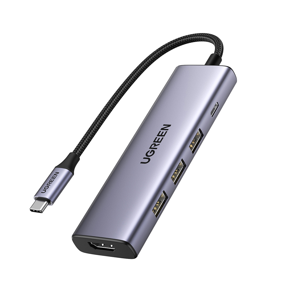 Ugreen Port Hub 5-in-1 USB-C to 4xUSB-A, HDMI and PD (15596) Gray ...