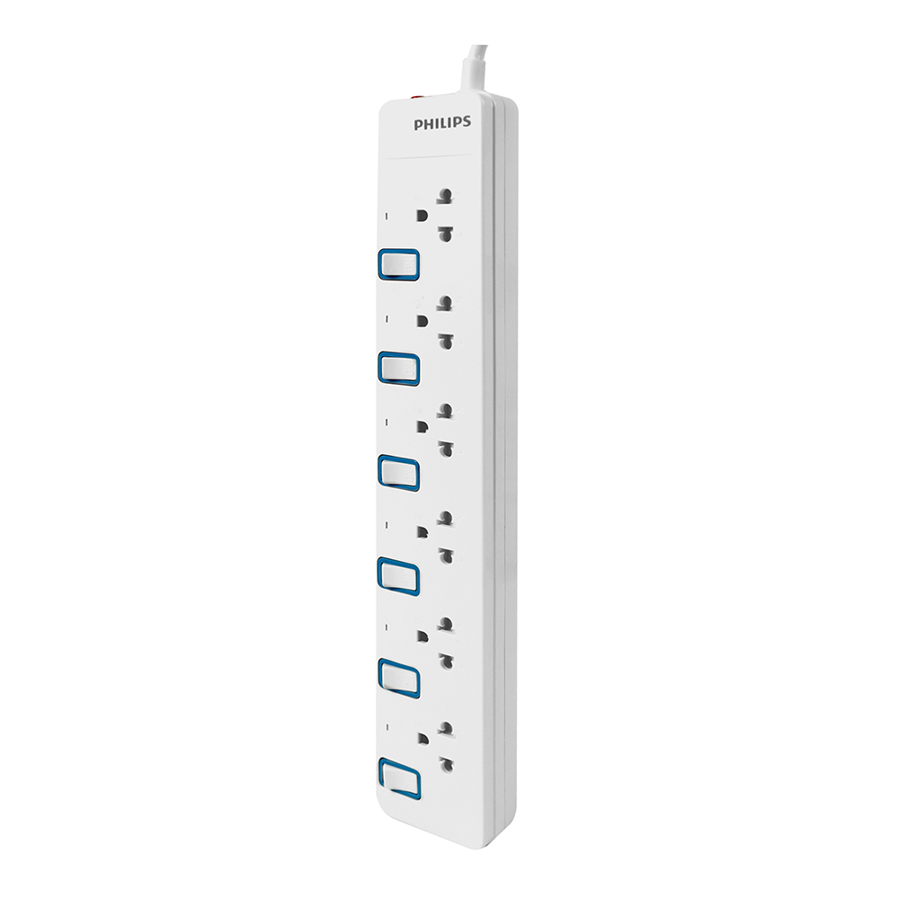 ปลั๊กไฟ Philips TIS Plug 6 Way 6 Switch 3M. (CHP3467WB/67) White ...