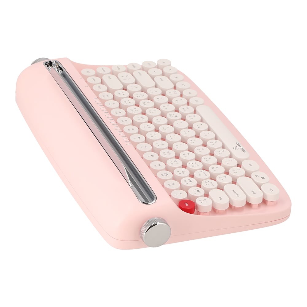 TECHPRO คีย์บอร์ดไร้สาย Retro Mini Bluetooth (84Keys) B303 - Pink ...
