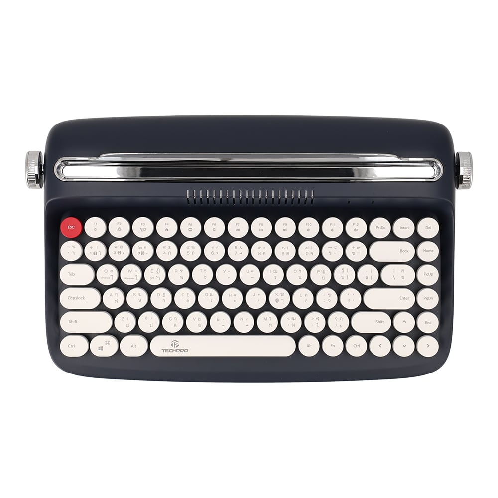 TECHPRO คีย์บอร์ดไร้สาย Retro Mini Bluetooth (84Keys) B303 - Navy ...