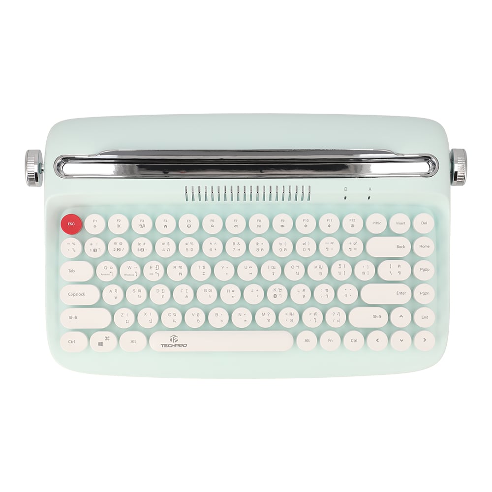 TECHPRO คีย์บอร์ดไร้สาย Retro Mini Bluetooth (84Keys) B303 - Mint ...