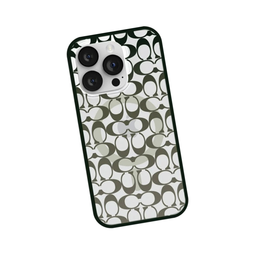 Coach เคส iPhone 15 Pro Protective MagSafe Signature C Ombre Deep forest/Multi | Education Studio7