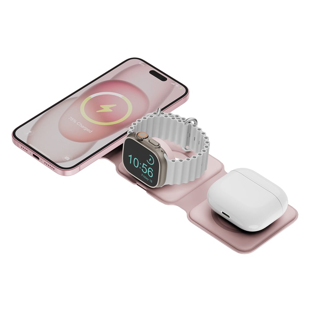 ที่ชาร์จไร้สาย BAZIC 3-in-1 Foldable Magnet Pad 15W | Education Studio7