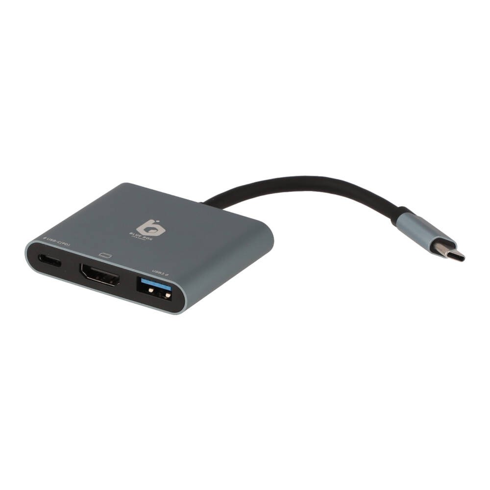Blue Box USB Type-C Hub 3-in-1 Silver Grey | Education Studio7