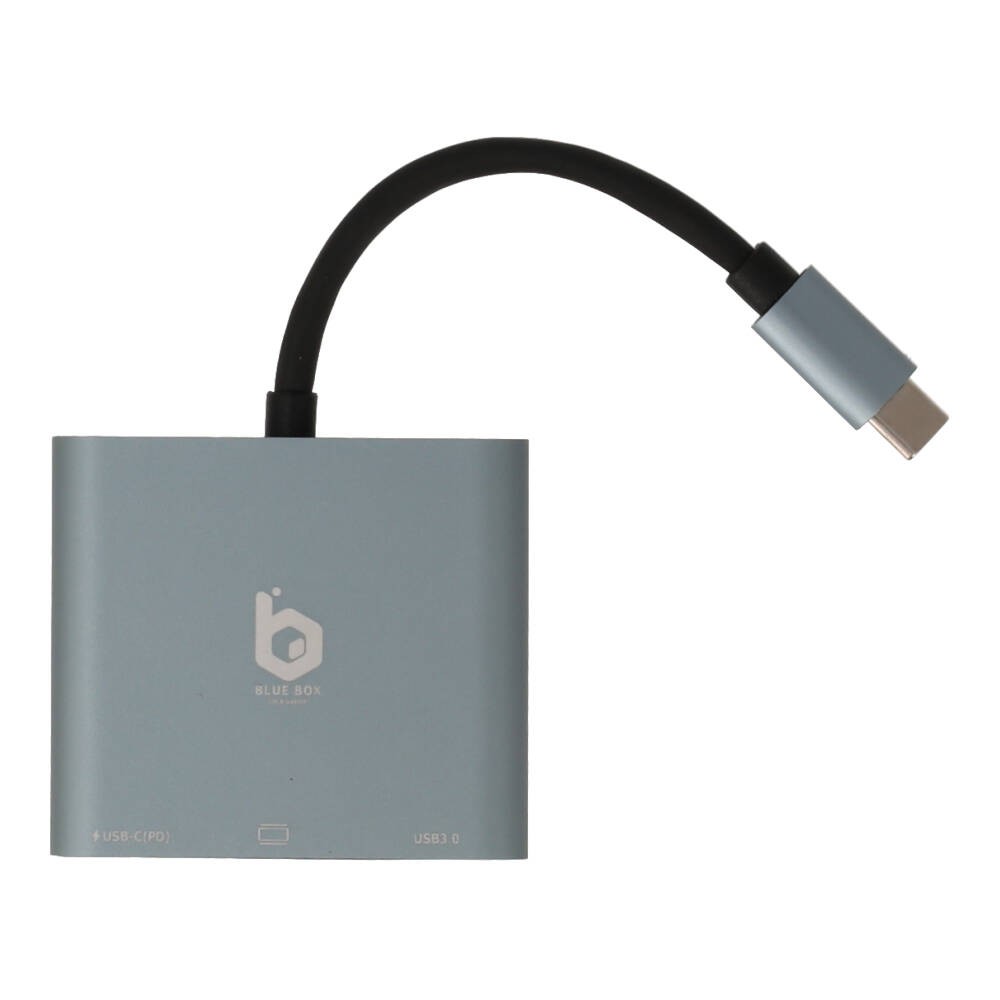 Blue Box USB Type-C Hub 3-in-1 Silver Grey | Education Studio7