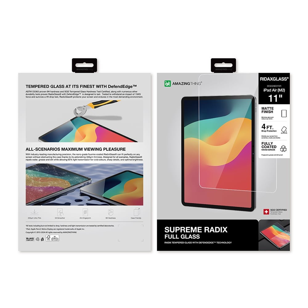 ฟิล์มกันรอย AMAZINGthing Tempered Glass iPad Air 11" M2 (2024) Matte ...