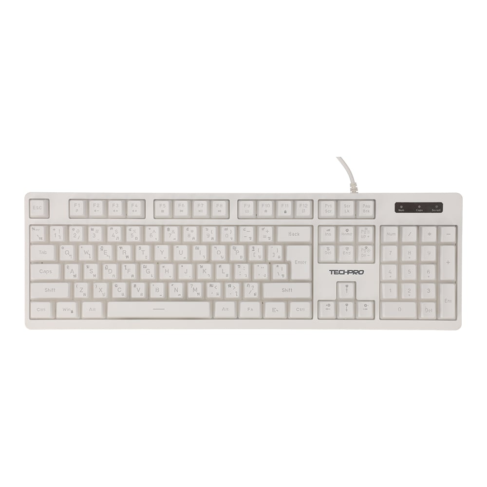คีย์บอร์ดเกมมิ่ง TECHPRO รุ่น Membrane 104 key L200 สีขาว | Education ...