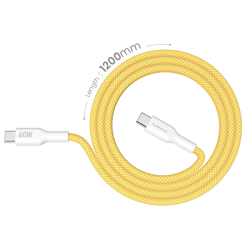สายชาร์จ ALPHA.X USB-C to USB-C Cable 1.2M ALUSB-CC2 Yellow | Education ...